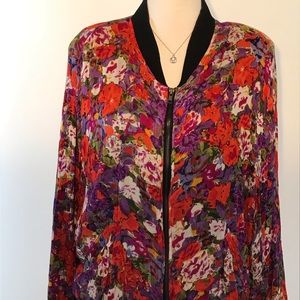 Vintage | Jackets & Coats | Vintage 98s Rose Floral Bomber Silky Jacket ...